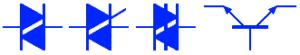 Thyristor, DIAC and TRIAC Symbols