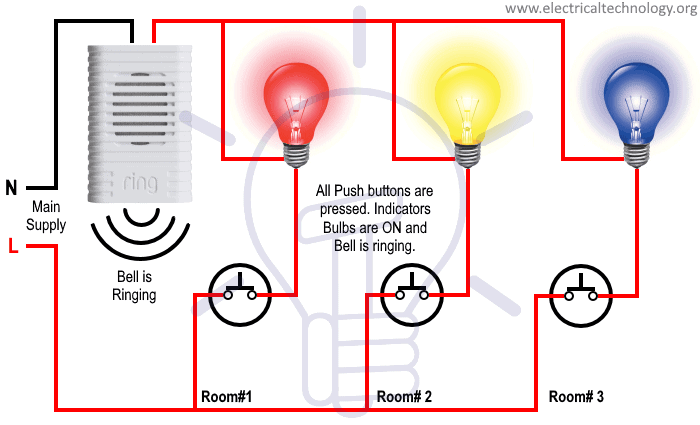 Hotel Wiring Circuit - Bell Indicator Circuit For Hotelling
