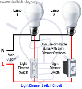 Hospital Wiring Circuit for Light Control using Switches