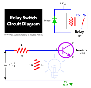 Electronic Relay Switch Circuit - NPN, PNP, N & P Channel
