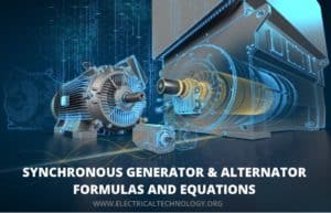 Synchronous Generator and Alternator Formulas & Equations