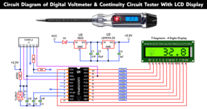 Circuit of Digital LCD Circuit Tester, Voltmeter & Continuity