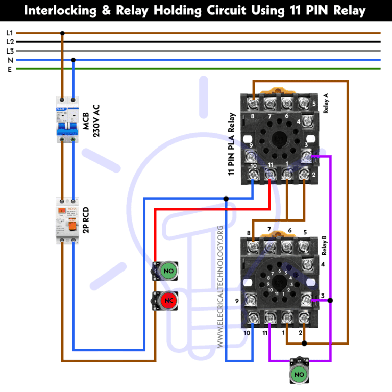 How to Wire 11-PIN Relay for Interlocking & Holding Circuit?