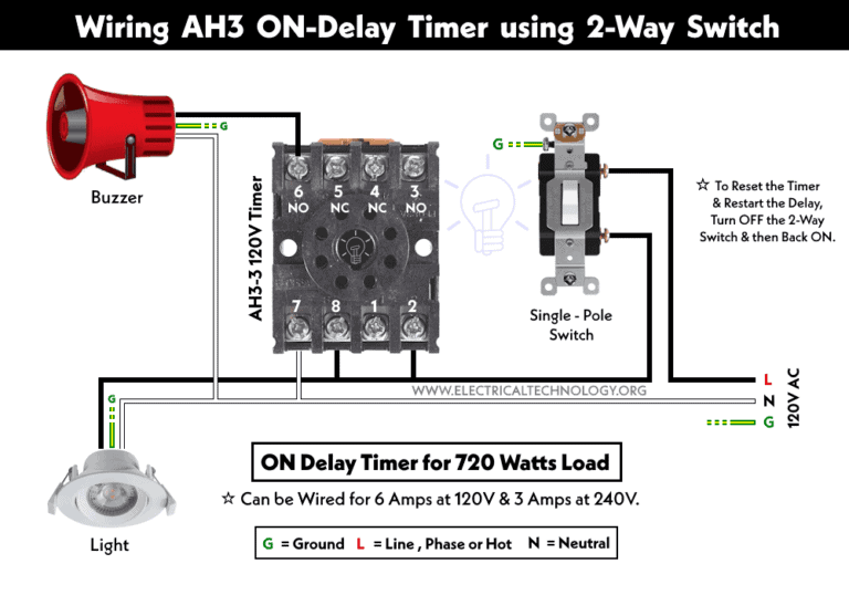 How to Wire ON-Delay Timer for 120V and 240V Load Circuits?