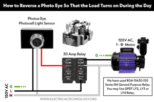 How to Reverse Operation of Photo Eye for Motor Using Relay?