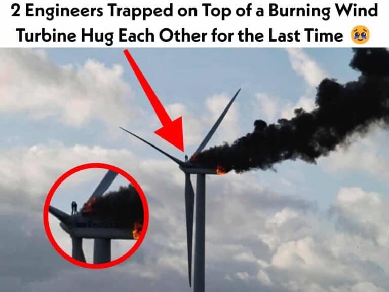Two Engineers Hug and Die on Top of a Burning Wind Turbine