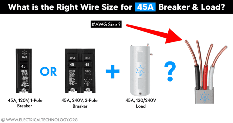 What is the Right Wire Size for 45A Breaker and Load?