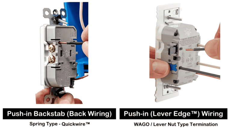Difference Between Back Wiring, Side Wiring & Push-in Wiring